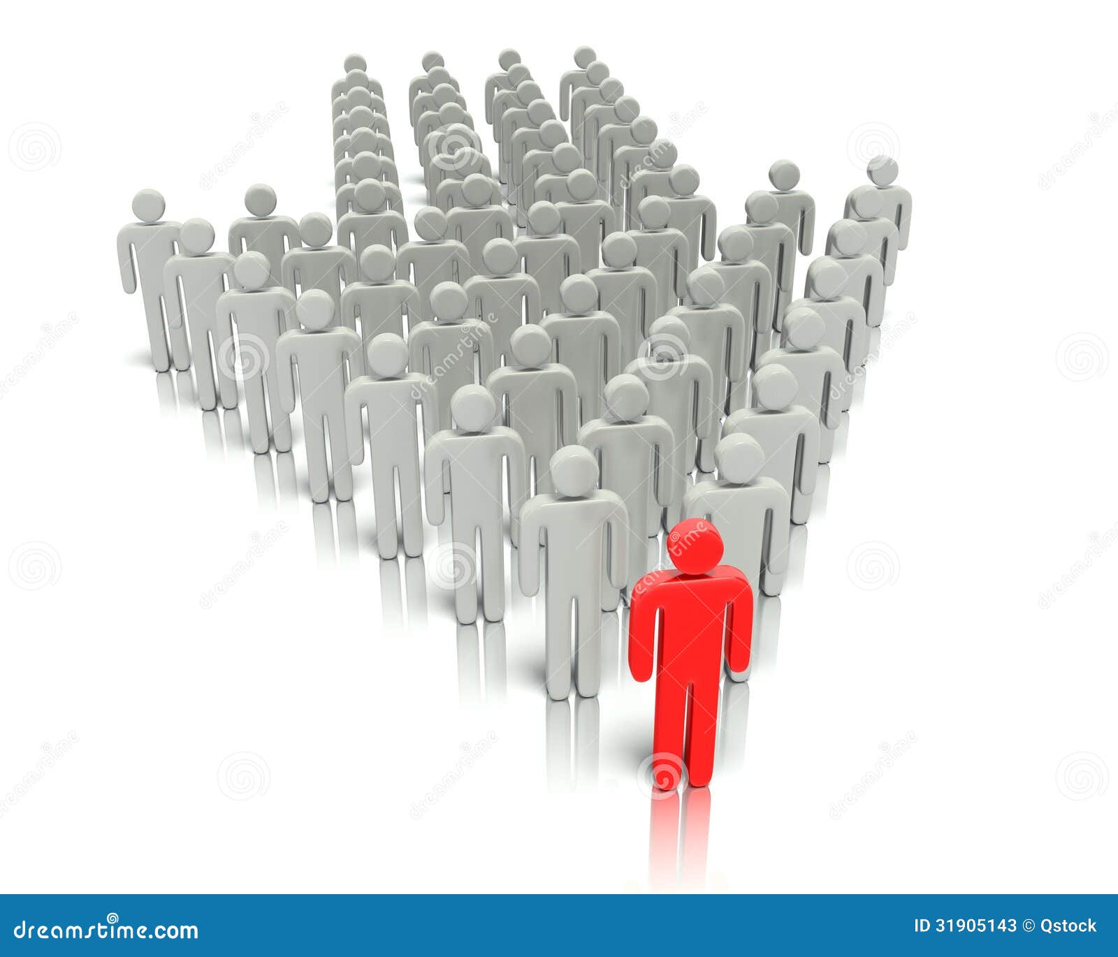 Leader In Front Of A Group People. Stock Illustration - Illustration of ...