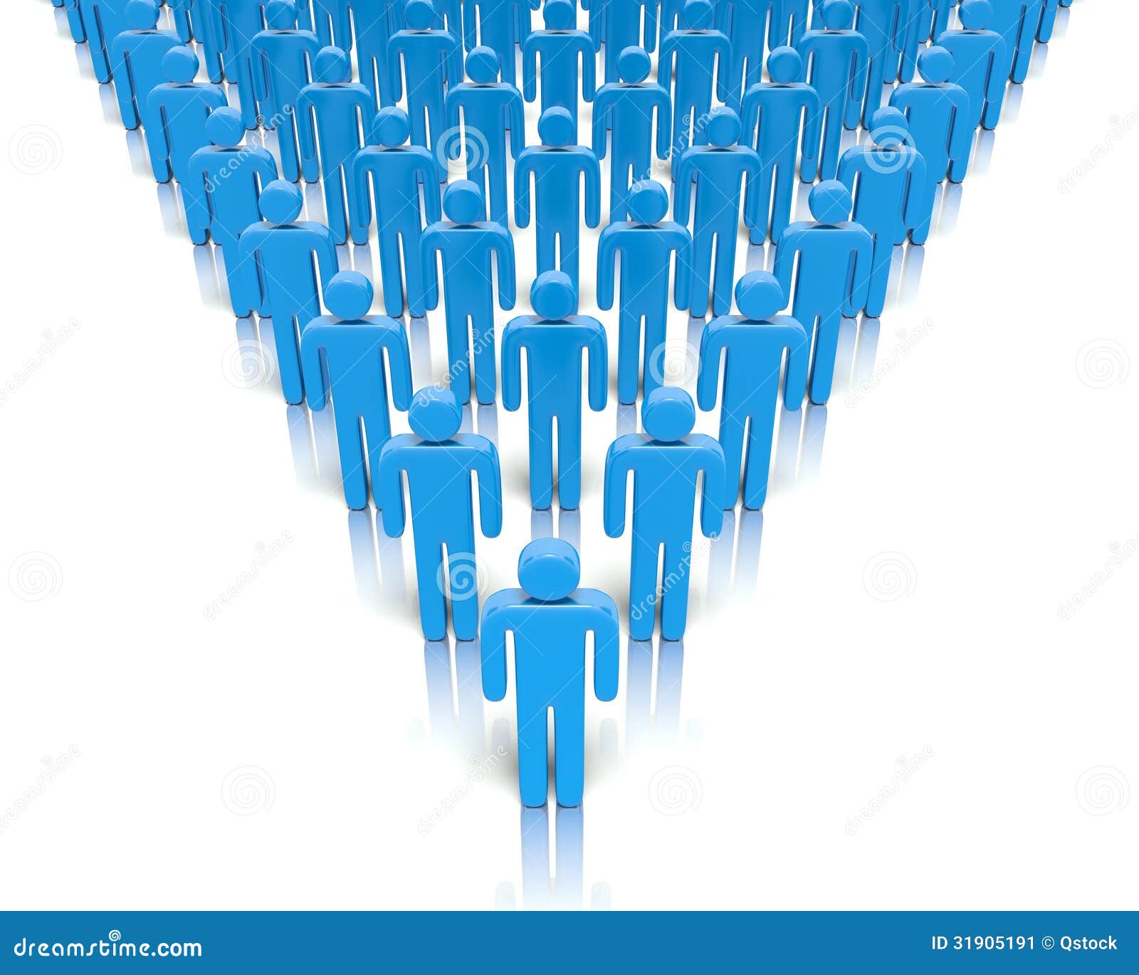 Leader in Front of a Group People. Stock Illustration - Illustration of ...