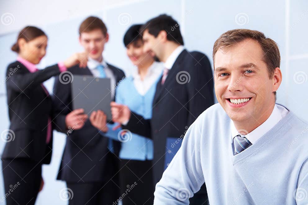 Leader of group stock image. Image of competitive, handsome - 14751165