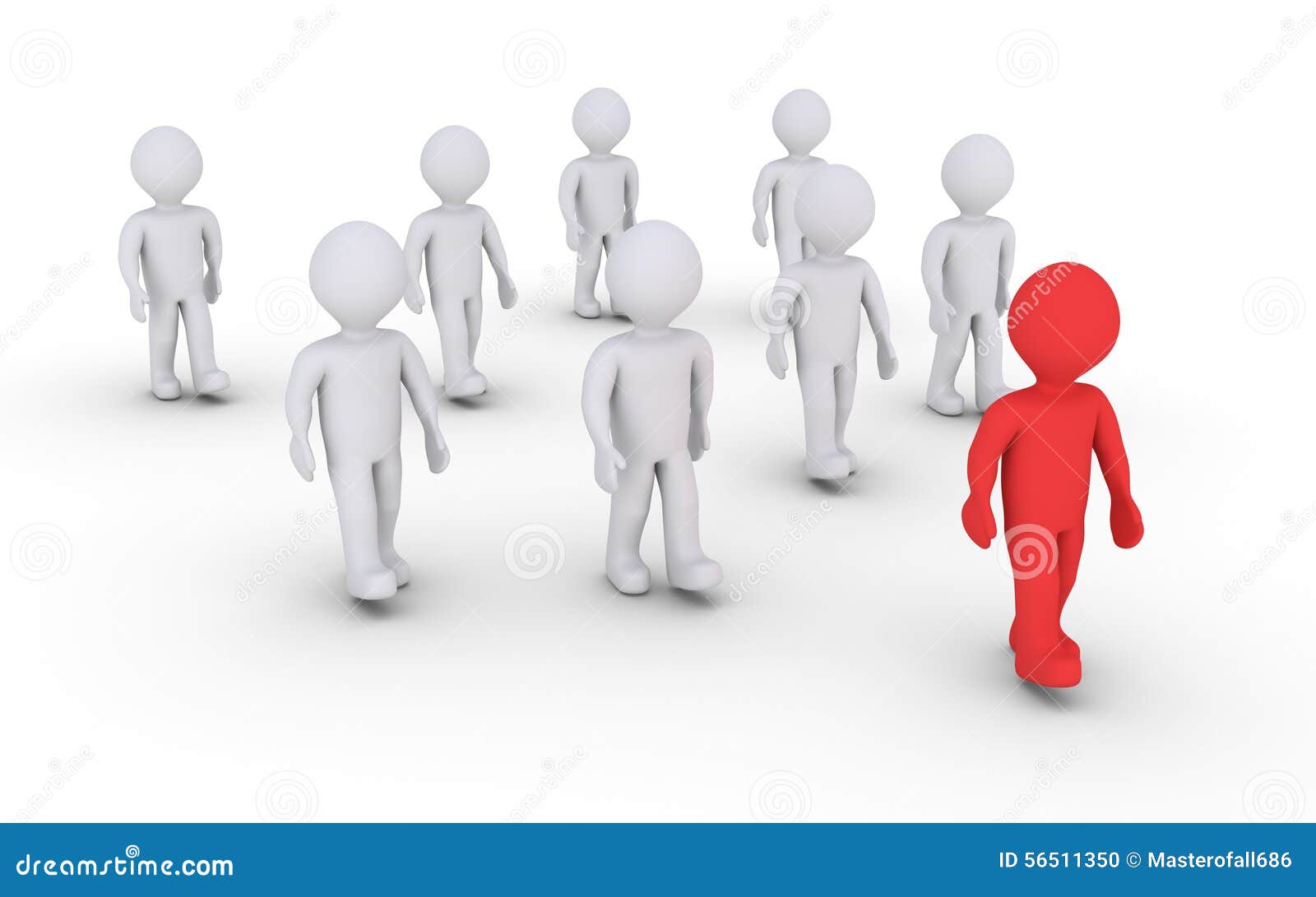 Leader and a Group of Others Stock Illustration - Illustration of ...