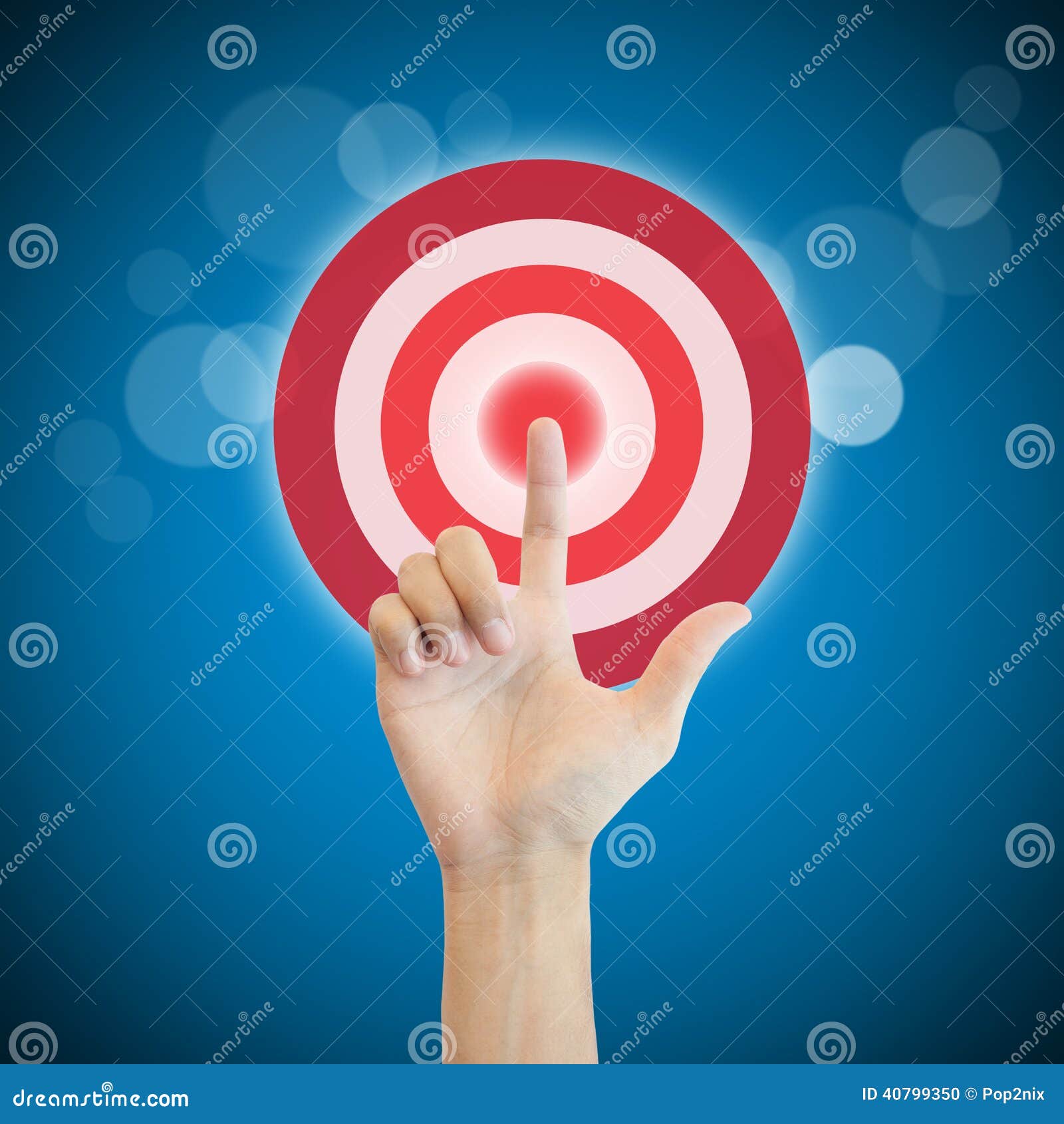 Leader Hand Working Pressing on Target Goal Stock Photo - Image of ...