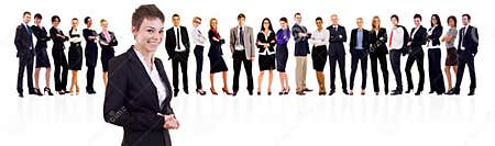 Leader and her team stock photo. Image of meeting, partnership - 16865824