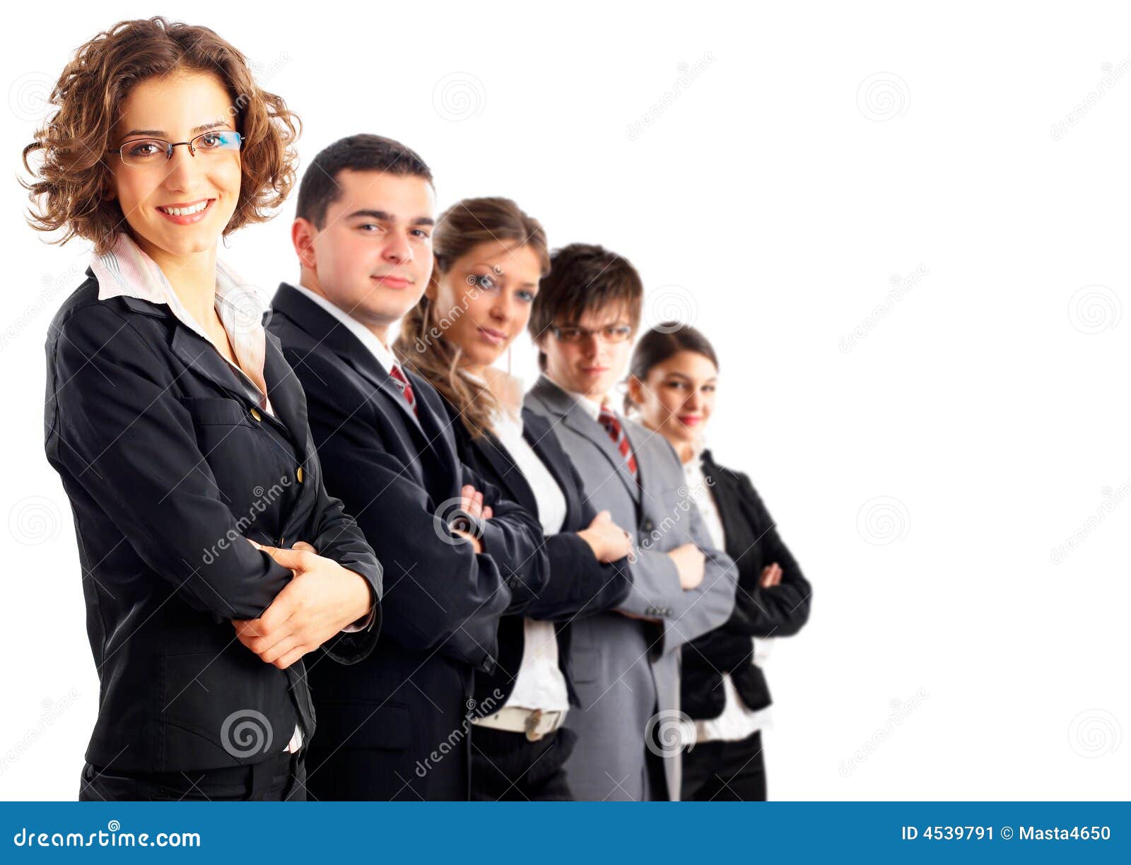 Leader and her team stock image. Image of arms, couple - 4539791