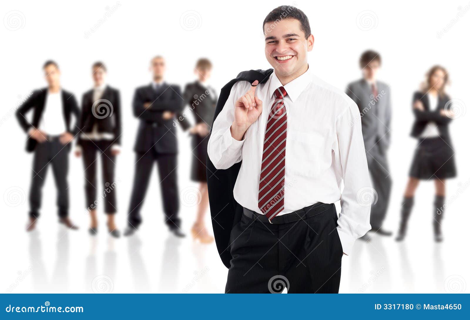 Leader and his team stock photo. Image of occupation, expressing - 3317180