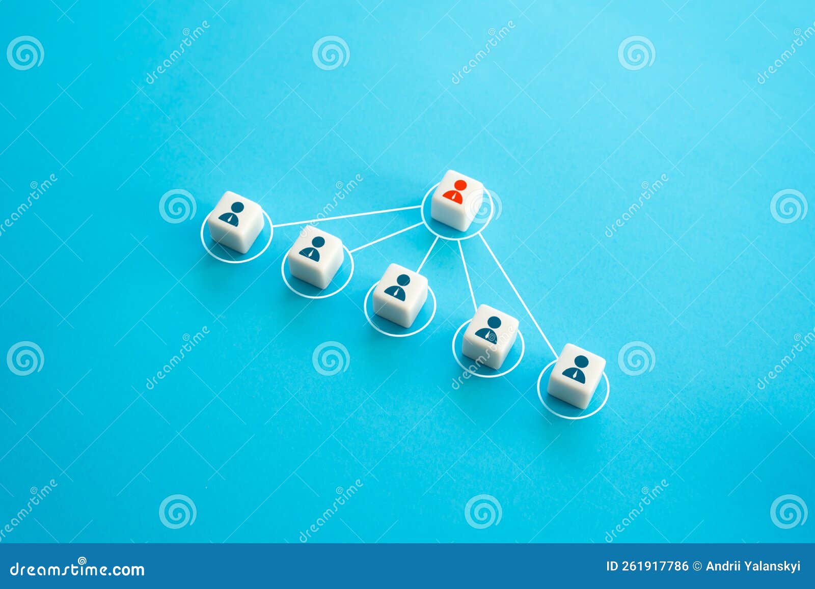 The Leader and His Team are Connected by Lines. Communication and ...