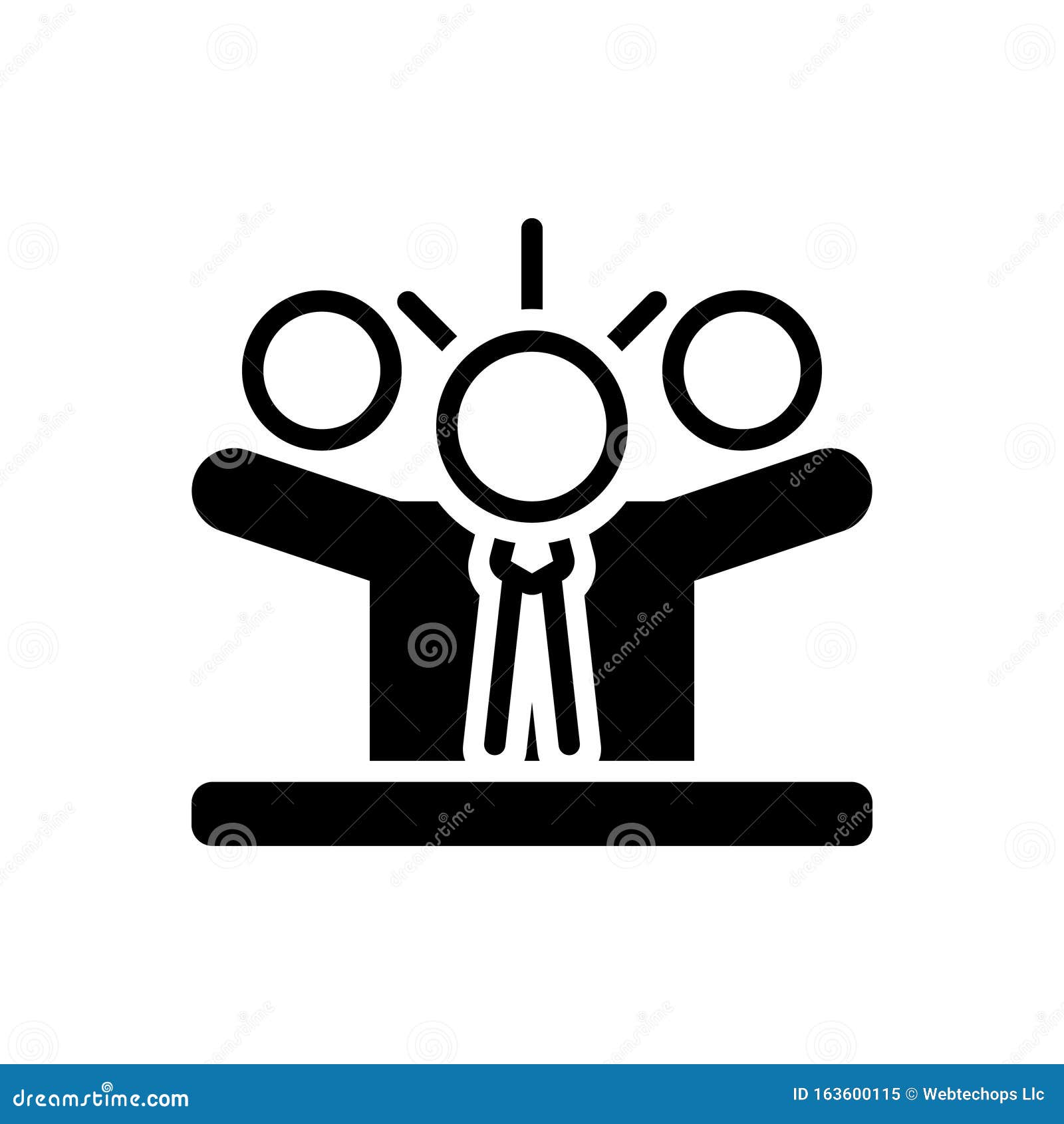 Black Solid Icon for Leader, Supervisor and Commander Stock Vector ...
