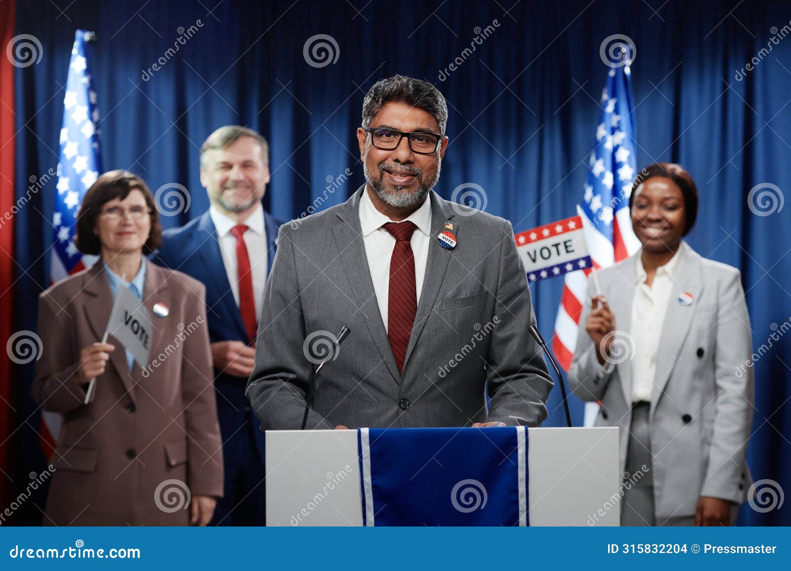 Leader Making Speech in Front of Public Stock Photo - Image of ...