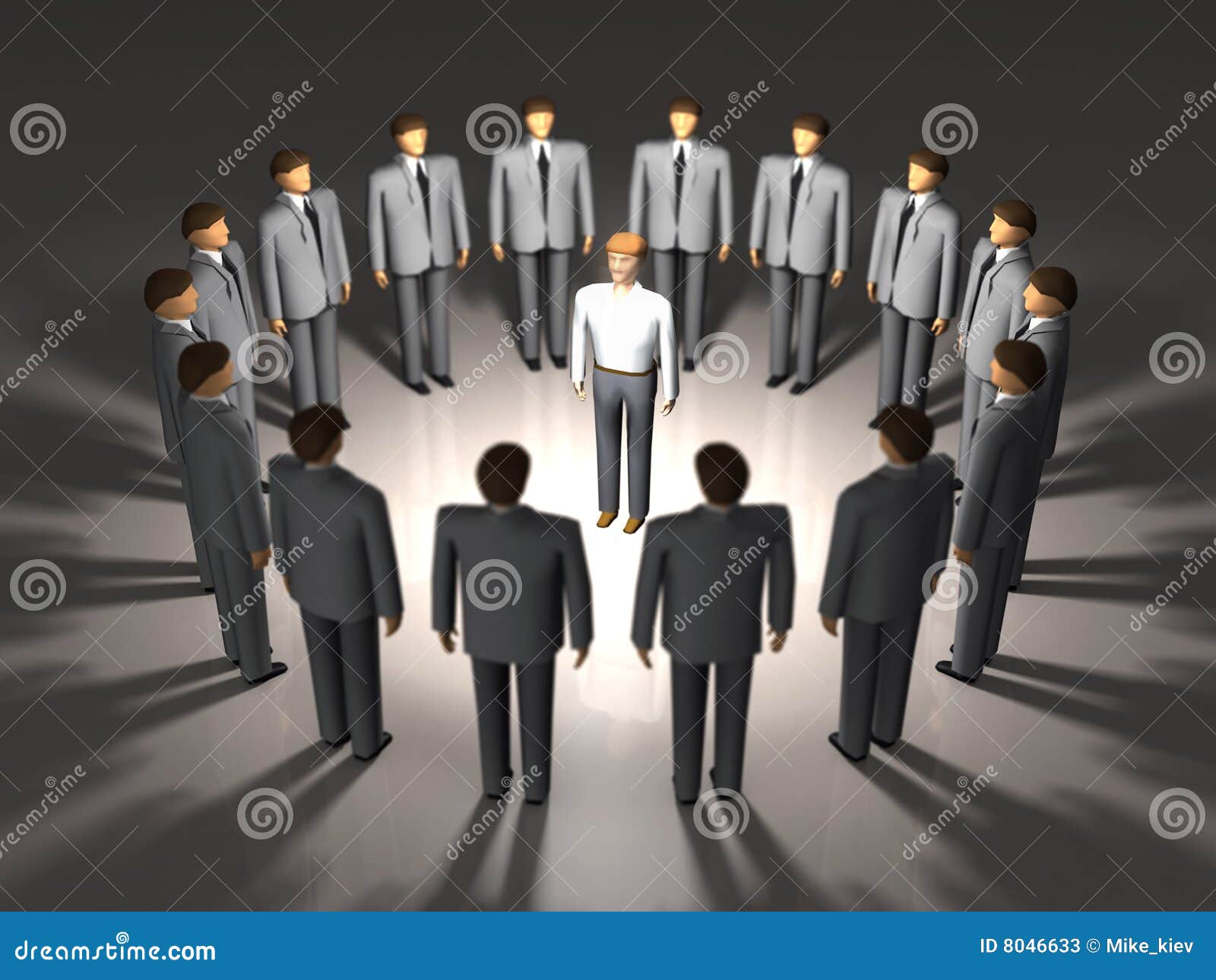 Leader Man and Business Team Stock Illustration - Illustration of crowd ...