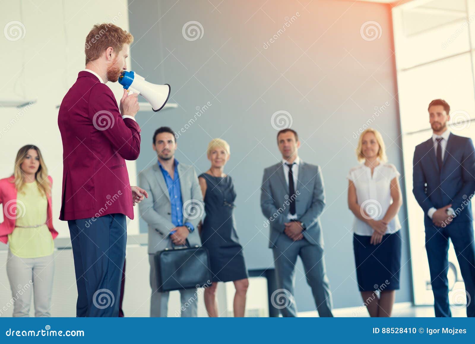 Leader with Megaphone Talking His Business Team Stock Photo - Image of ... Leader with Megaphone Talking His Business Team Stock Photo - Image of ...
