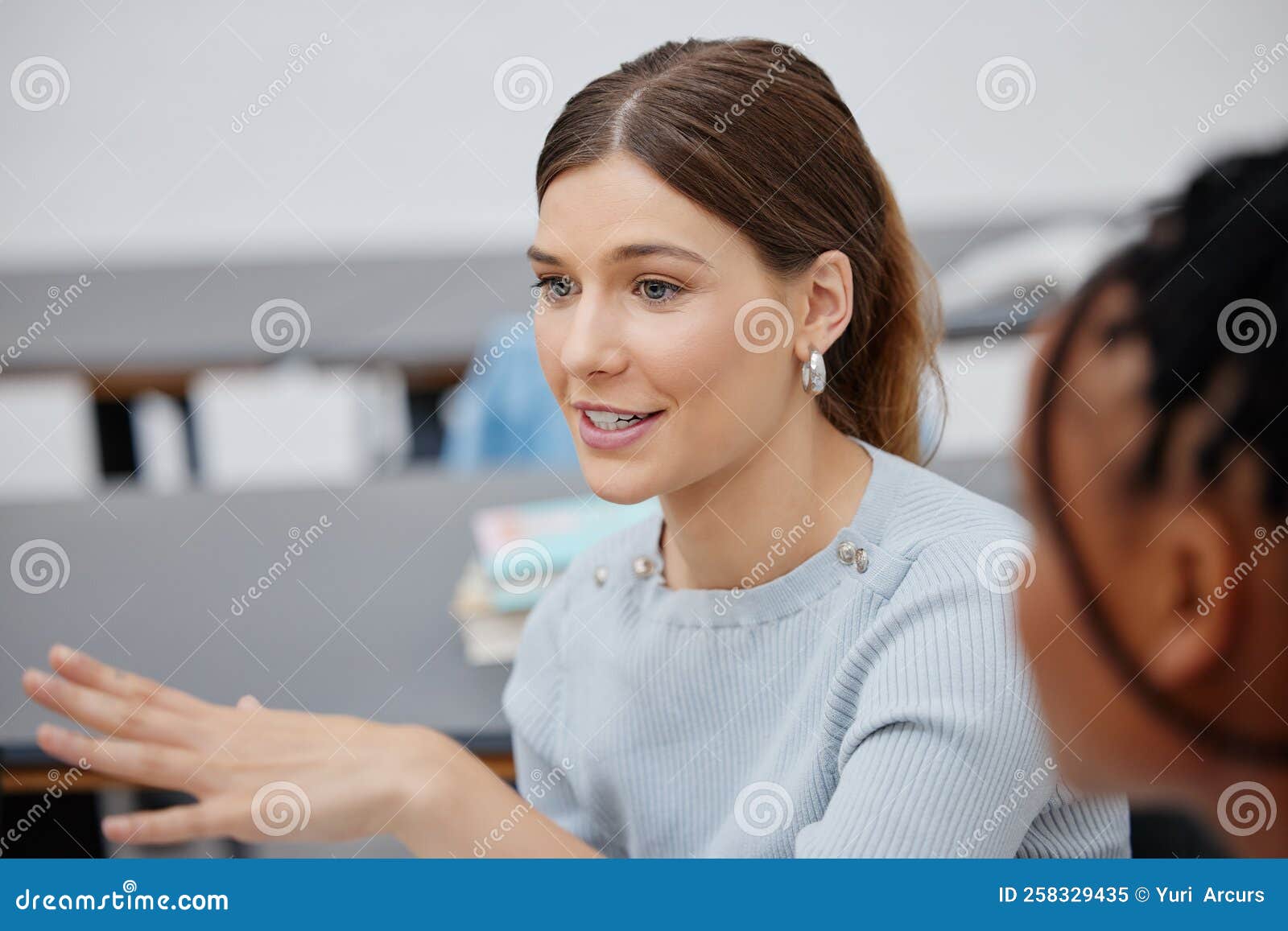 Leader, Mentor or Student Talking in Workshop Group for Education ...