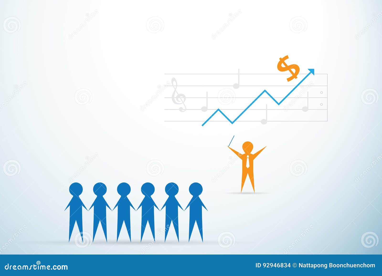 Leader with Music Note, Leadership and Business Concept Stock Vector ...
