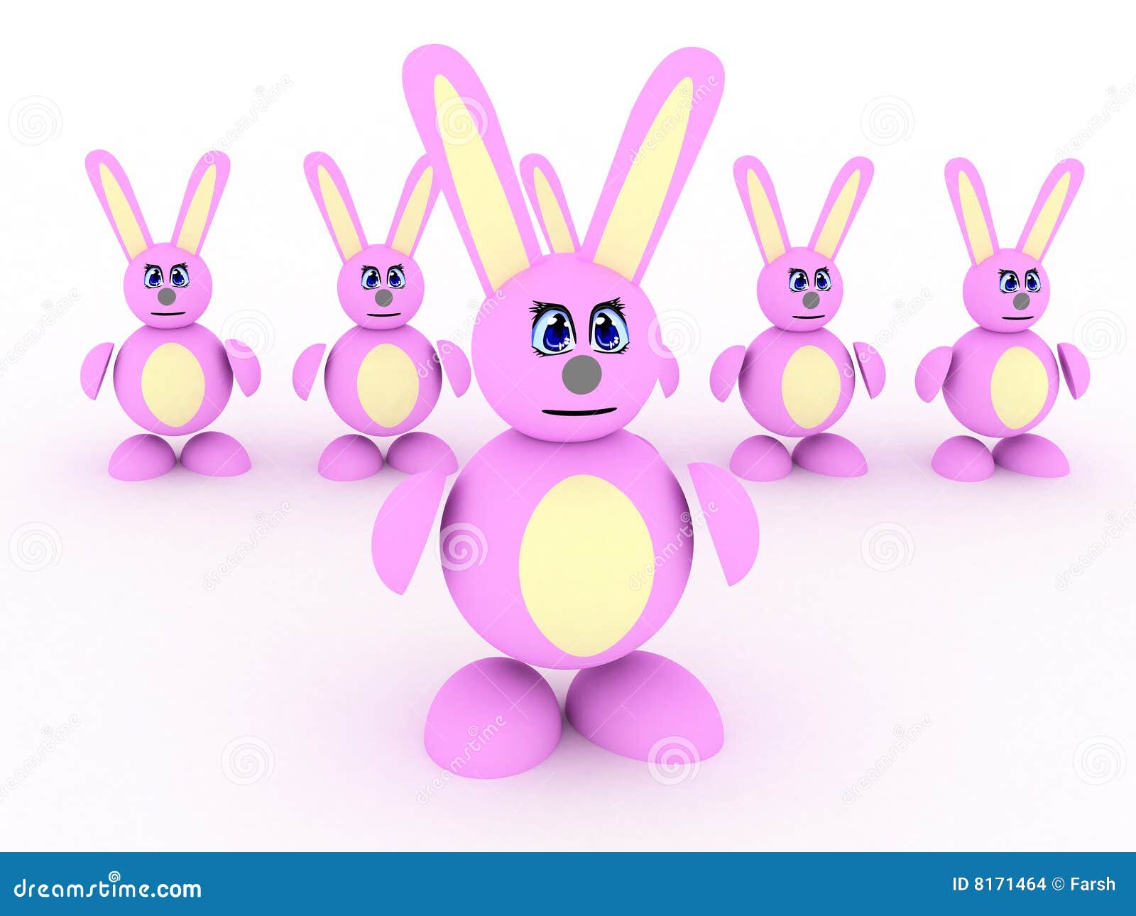 Leader of pink rabbits stock illustration. Illustration of farm - 8171464