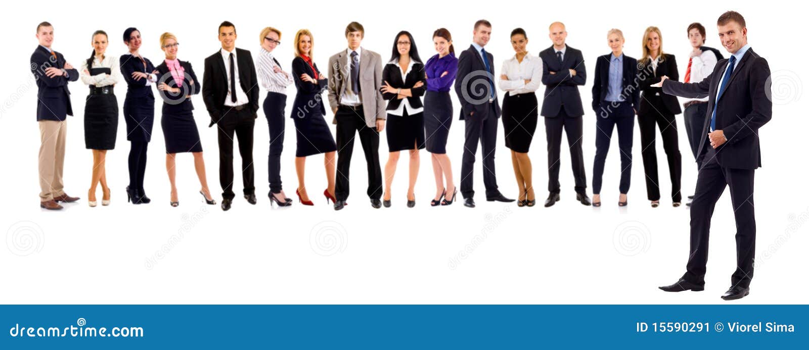 Leader presenting his team stock image. Image of staff - 15590291