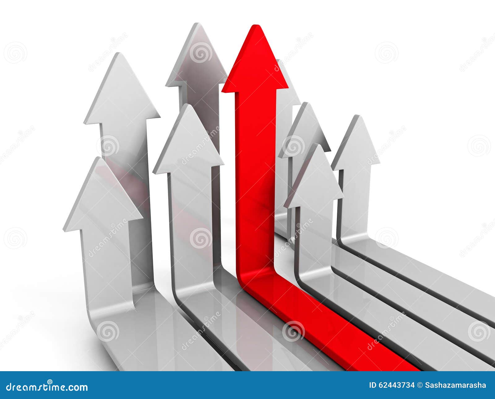 Leader Red Arrow Moving Forward Up Stock Illustration - Illustration of ...