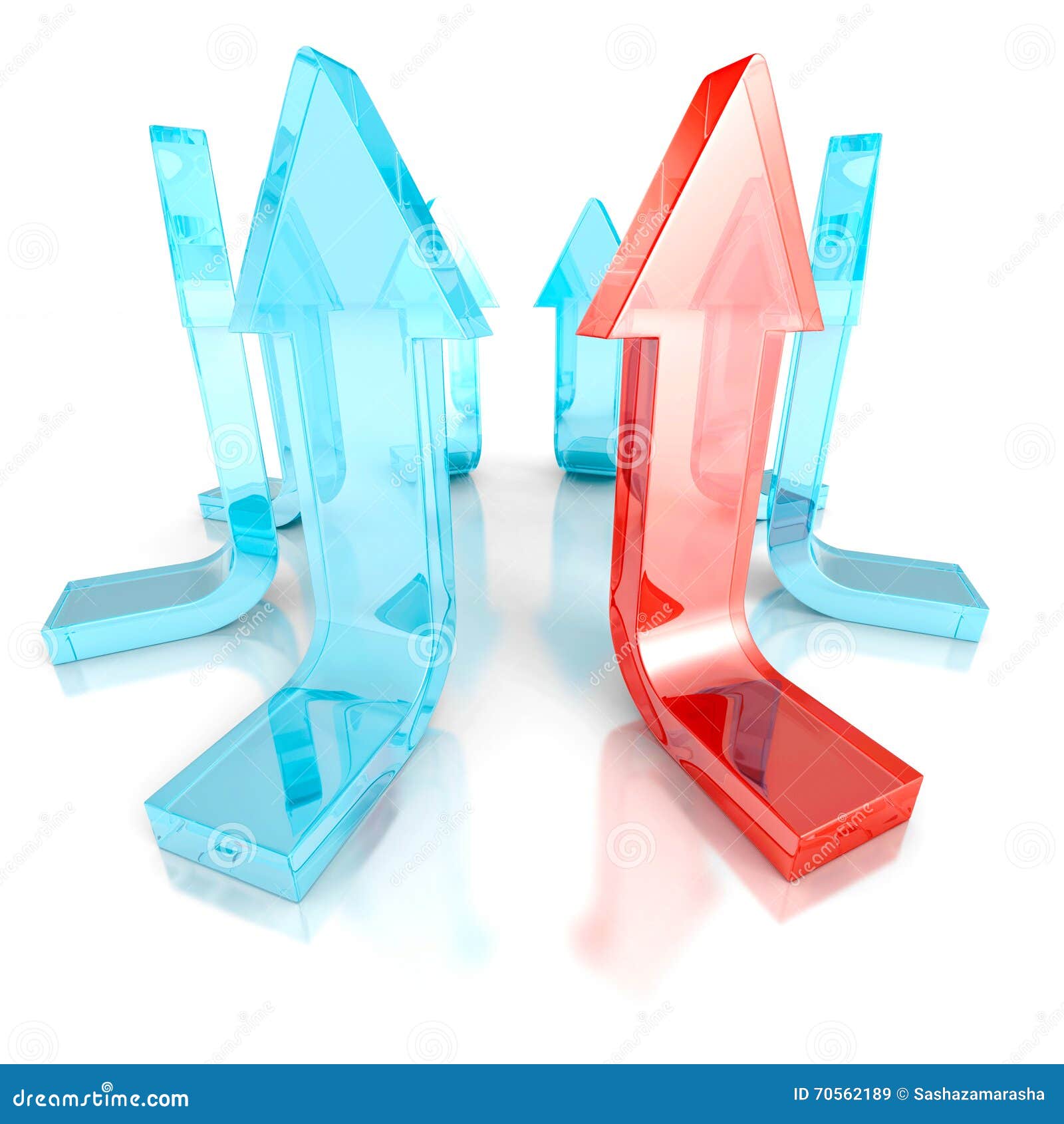 Leader Red Arrow Moving Forward Up Stock Illustration - Illustration of ...