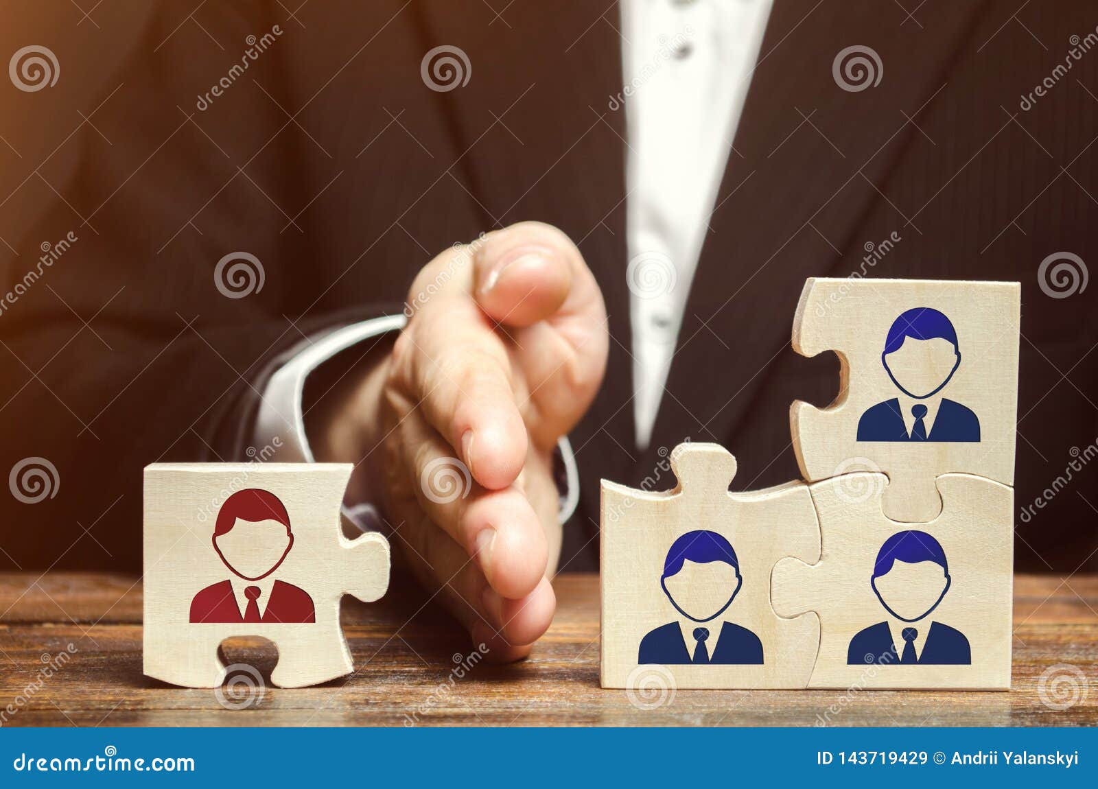 The Leader Separates the Puzzle with the Image of the Employee. the ... The Leader Separates the Puzzle with the Image of the Employee. the ...