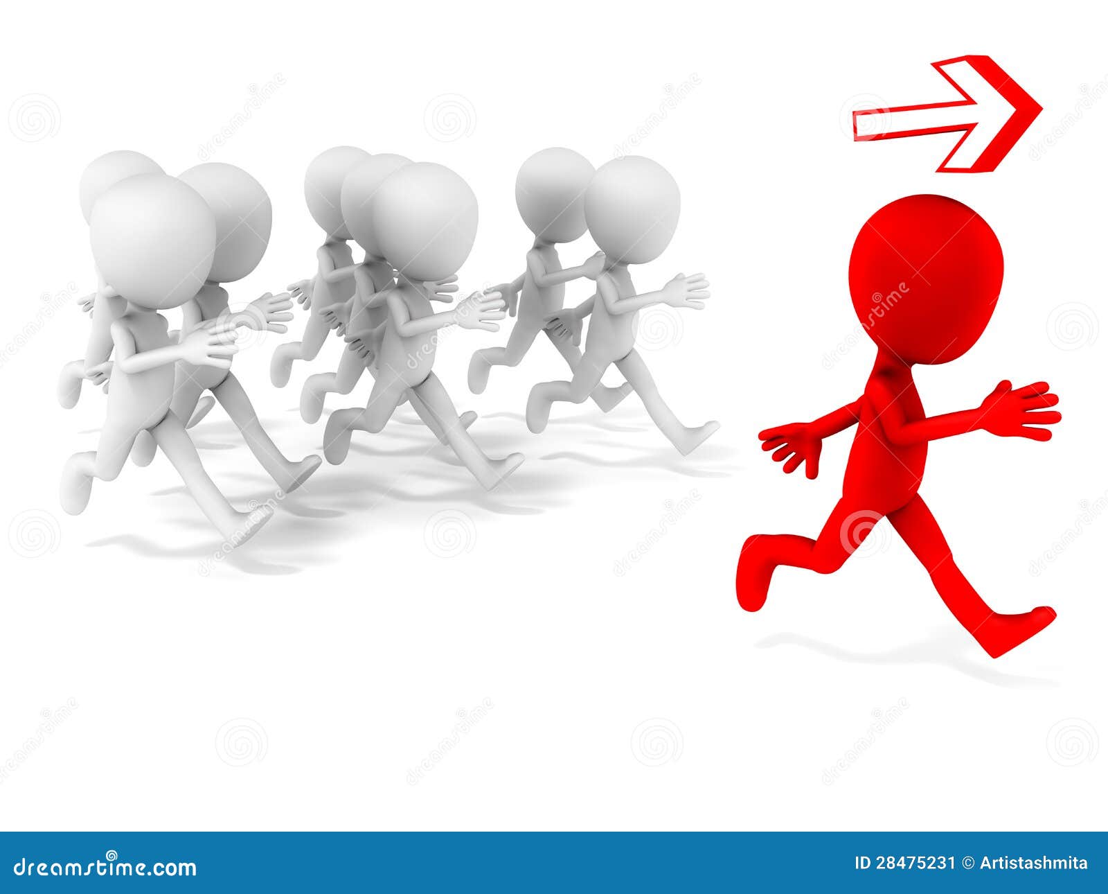 Leader Direction Pointing. Concept Business Vector Illustration, Flat ...