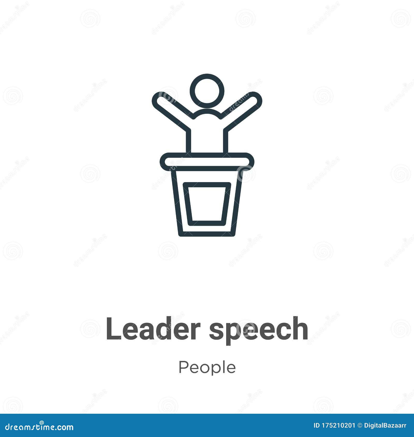 Leader Speech Outline Vector Icon. Thin Line Black Leader Speech Icon ...