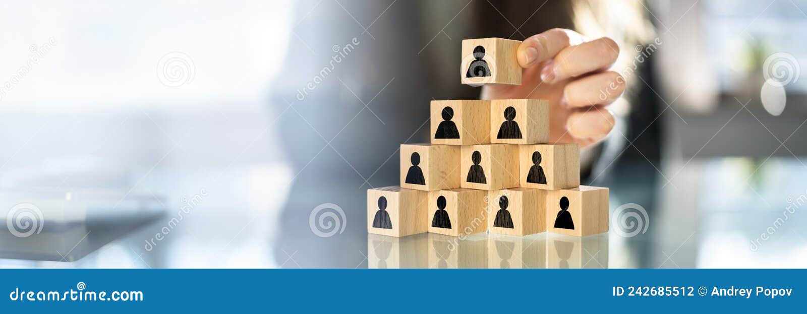 Leader Stacking Blocks stock photo. Image of business - 242685512