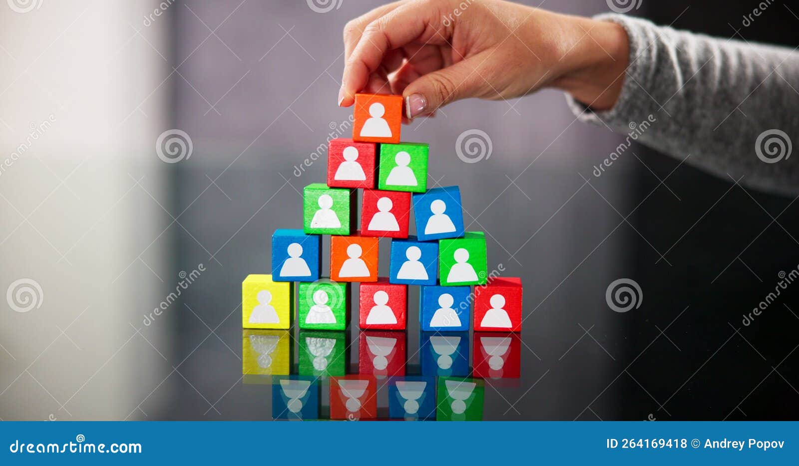 Leader Stacking Blocks stock photo. Image of recruiting - 264169418