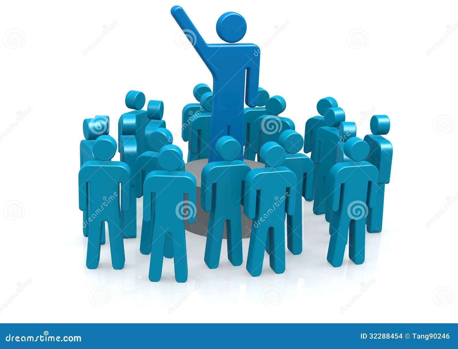 Leader on the stage blue stock illustration. Illustration of guide ...