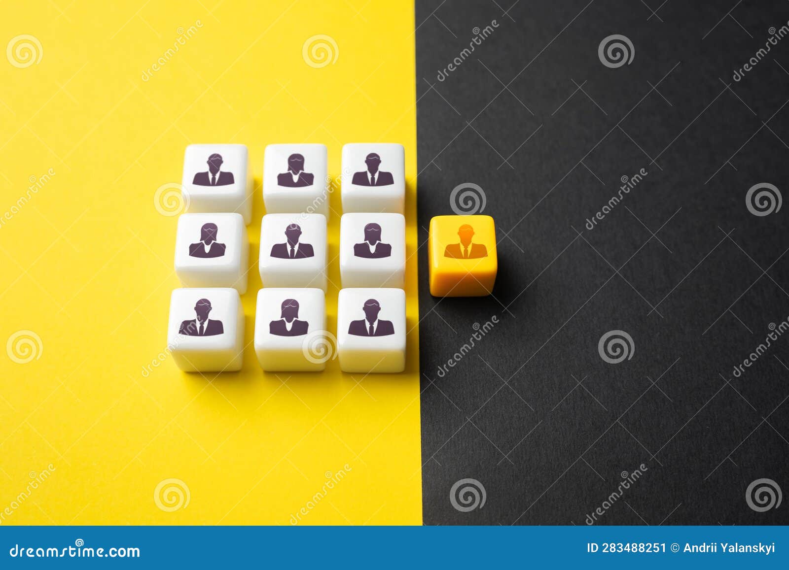 The Leader Stands at the Head of the New Team. Stock Image - Image of ...