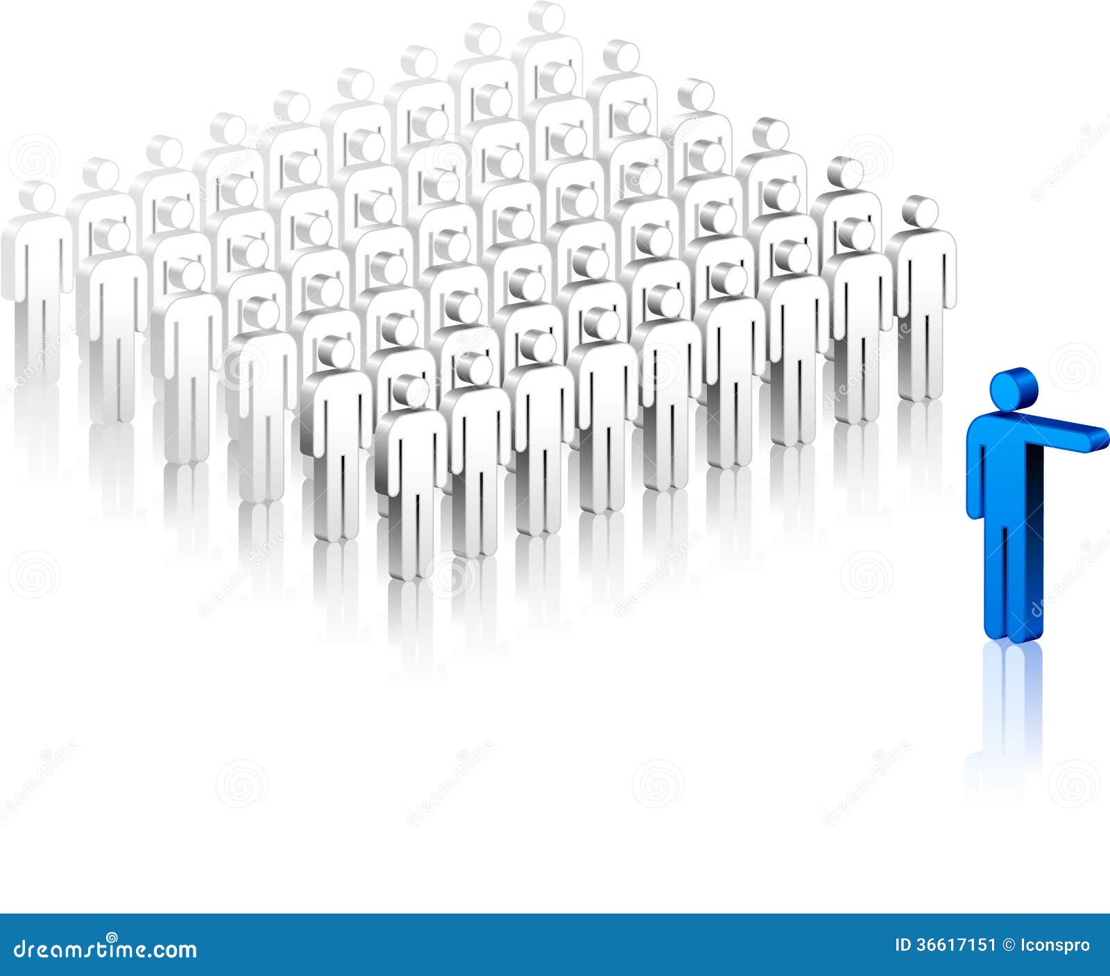 Leader Stick Figure Among Crowd Royalty-Free Stock Photo ...