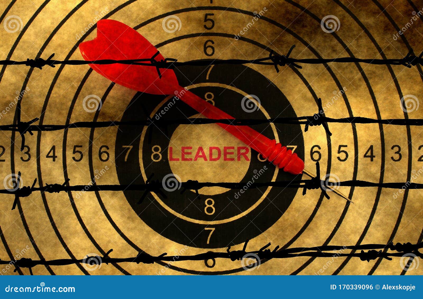 Leader Target Concept Against Barbwire Stock Photo - Image of human ...