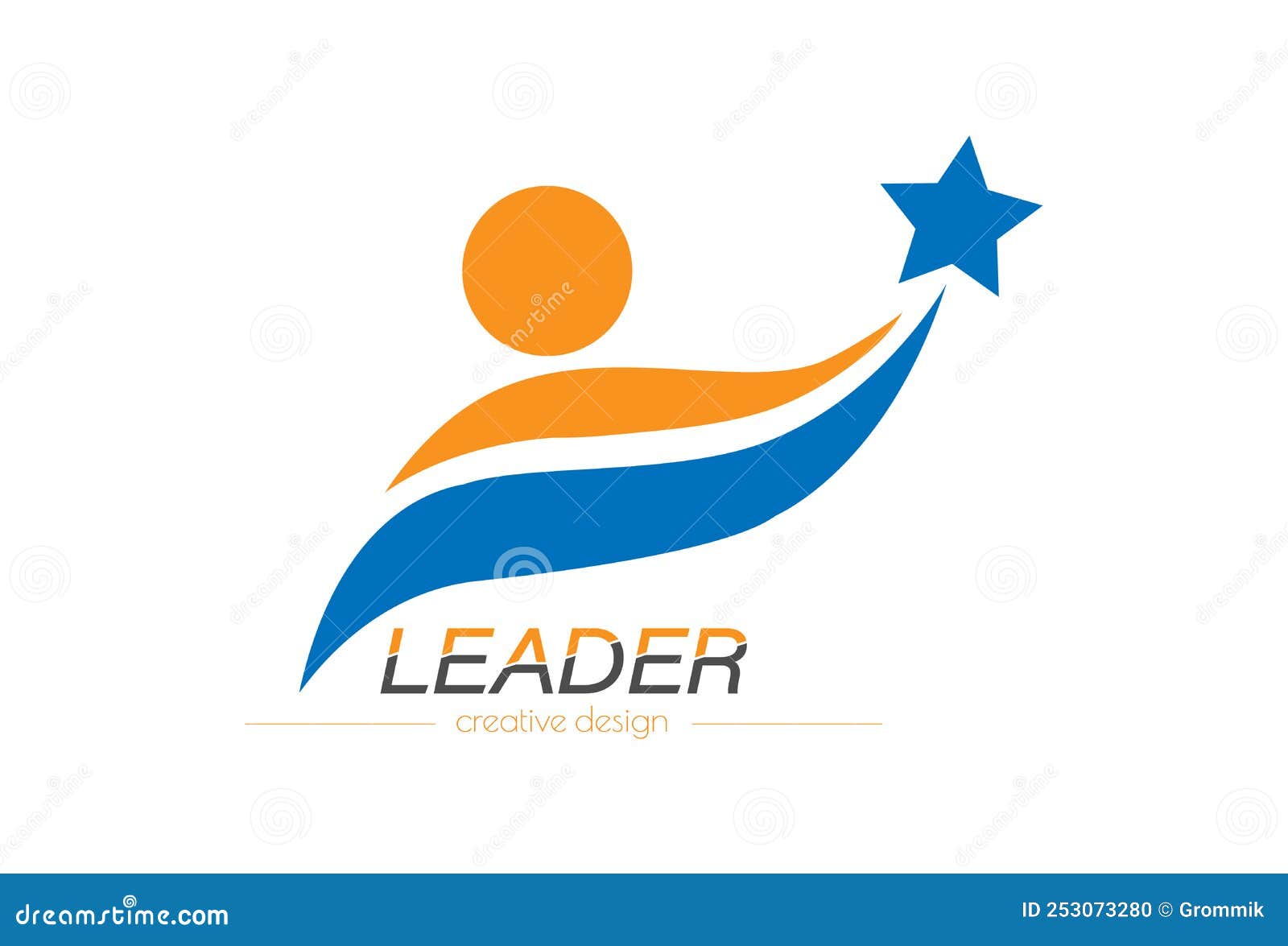 Leader. Template of a Logo, Sticker, Brand or Label for a Creative Idea ...