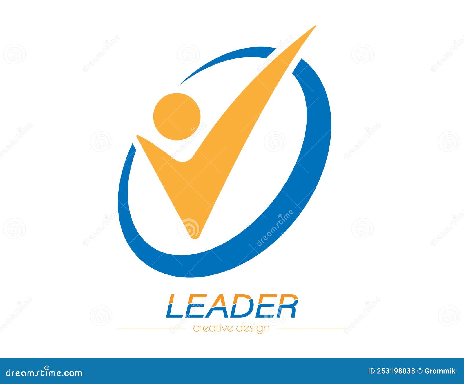 Leader. Template of a Logo, Sticker, Brand or Label for a Creative Idea ...