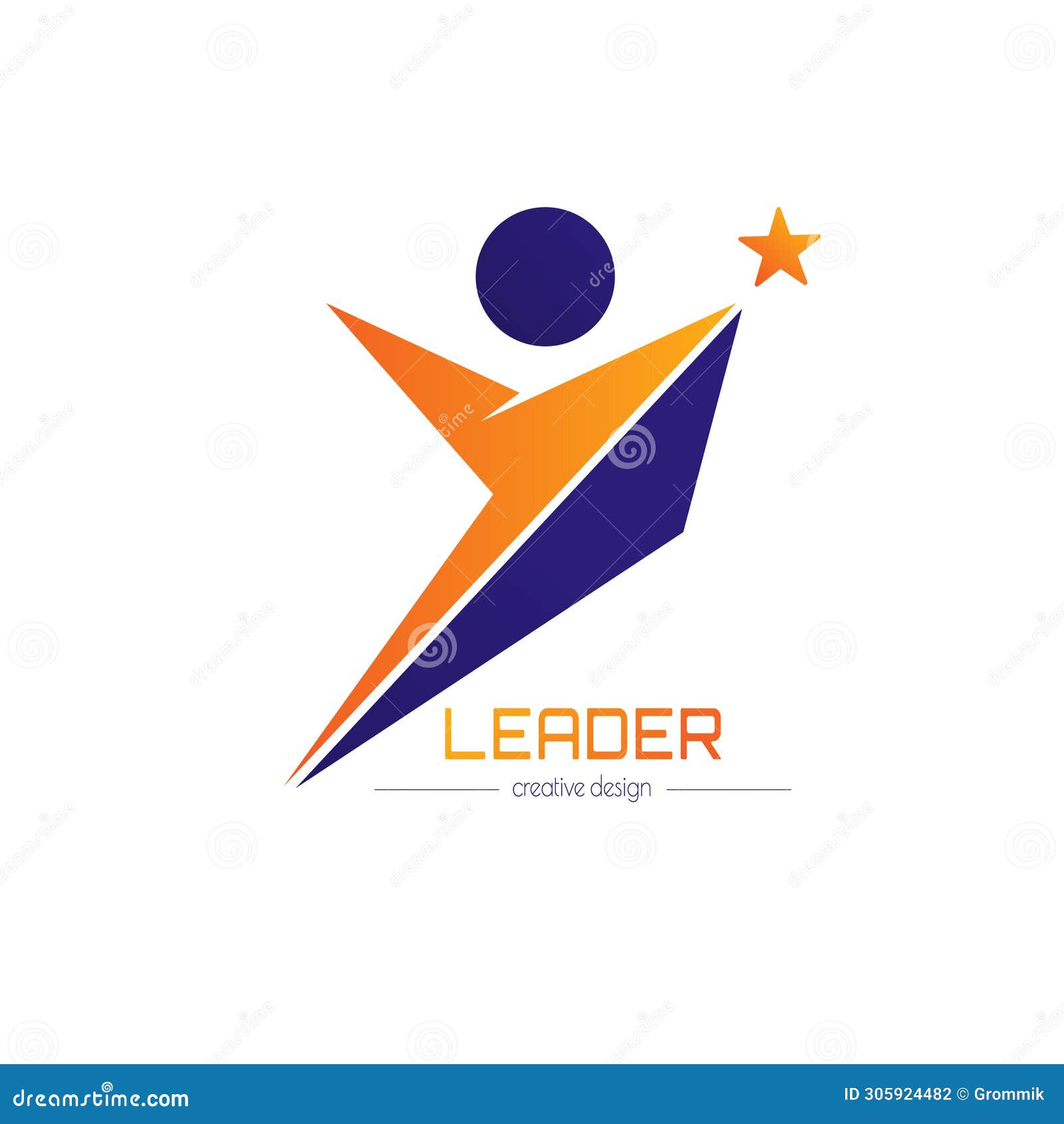 Leader. Template of a Logo, Sticker, Brand or Label for a Creative Idea ...