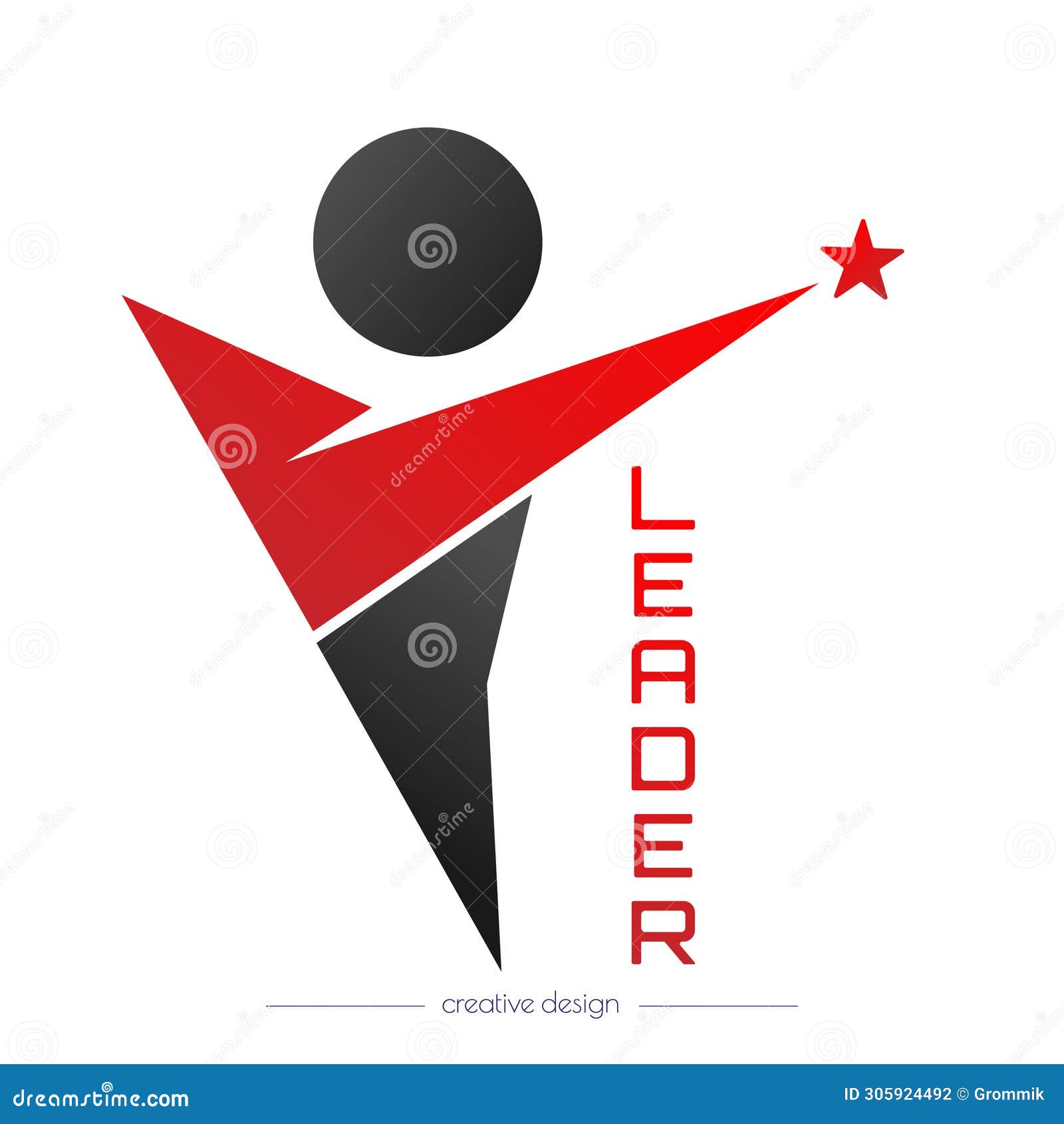 Leader. Template of a Logo, Sticker, Brand or Label for a Creative Idea ...