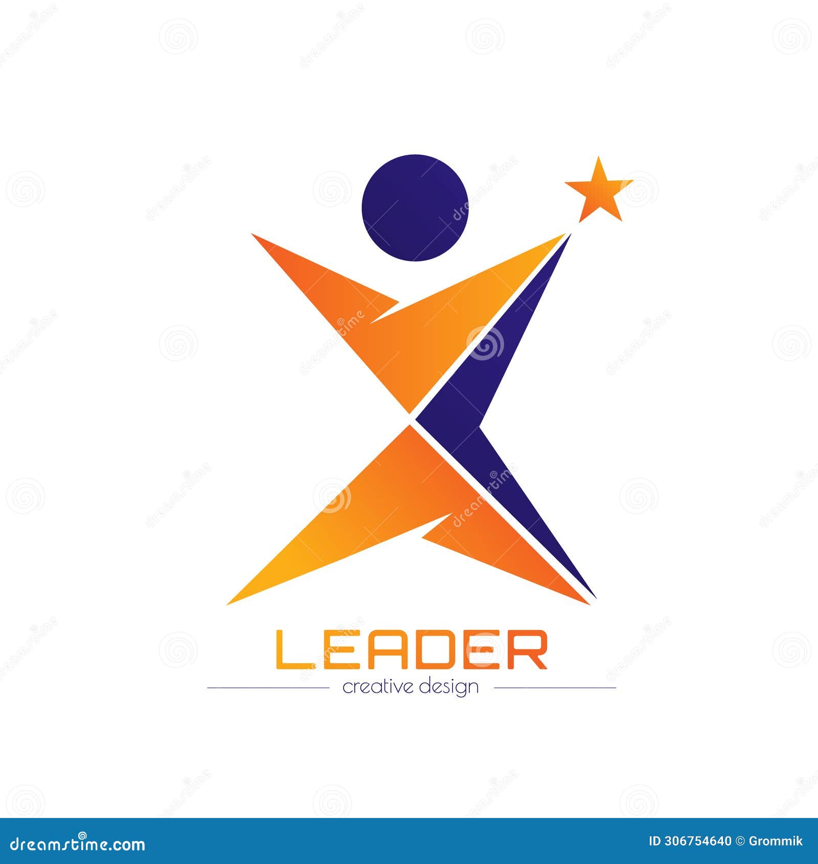 Leader. Template of a Logo, Sticker, Brand or Label for a Creative Idea ...