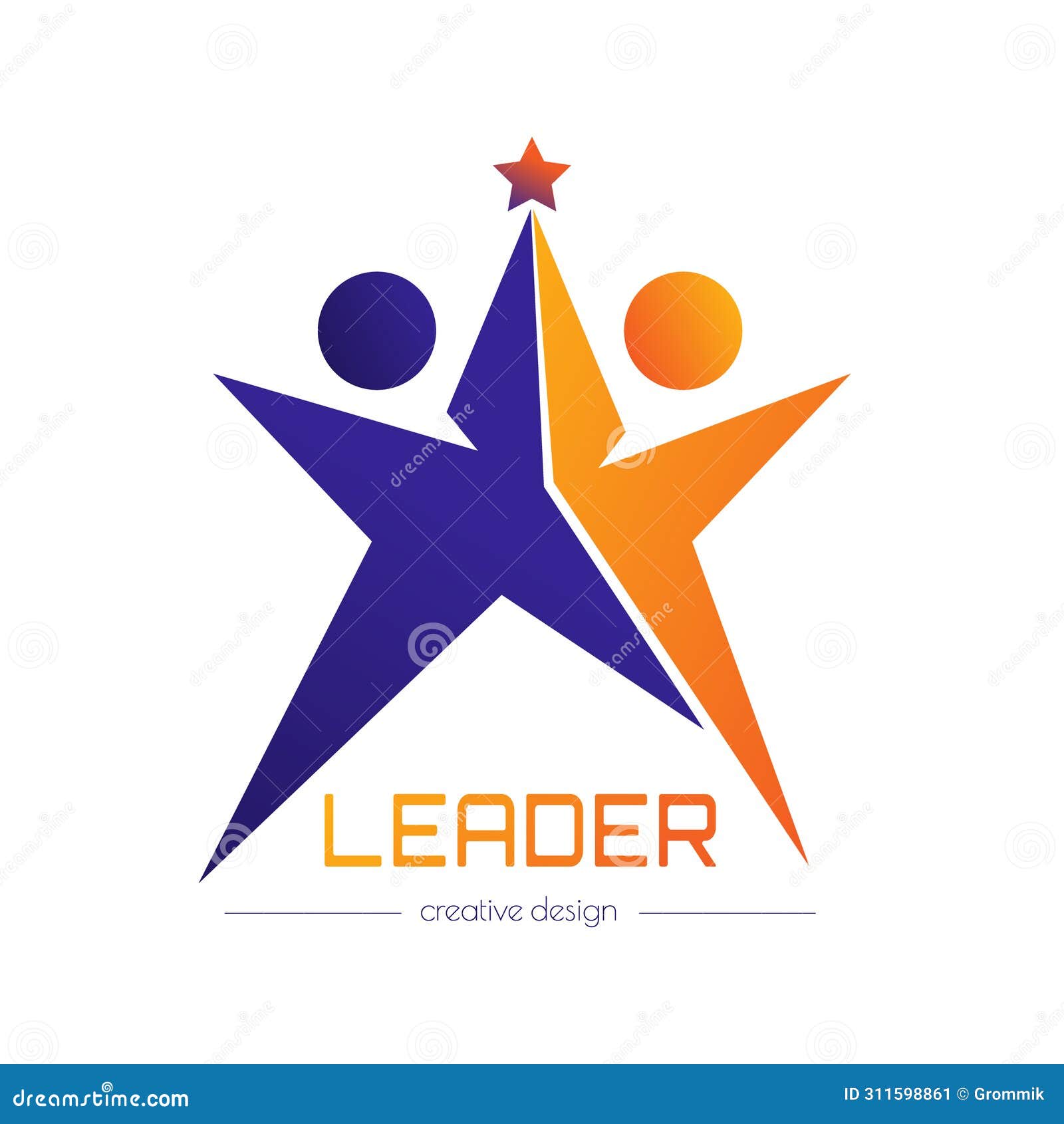 Leader. Template of a Logo, Sticker, Brand or Label for a Creative Idea ...