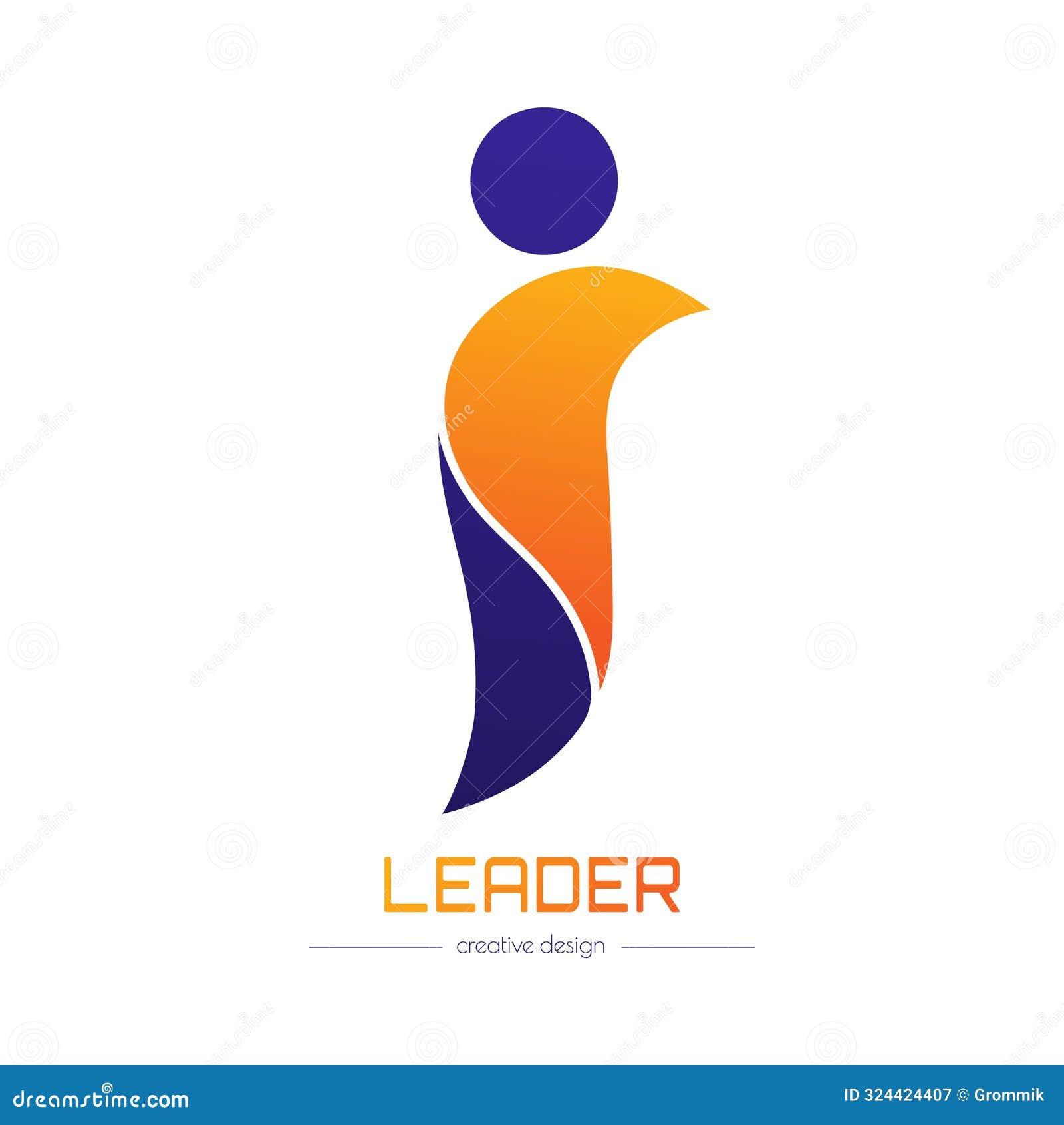 Leader. Template of a Logo, Sticker, Brand or Label for a Creative Idea ...