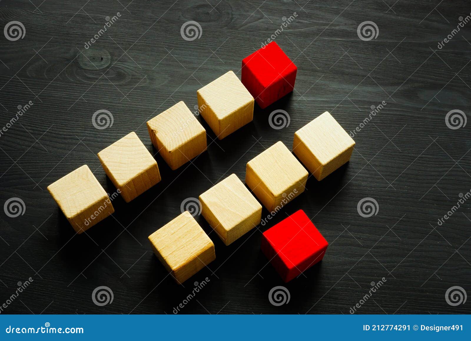 Leader Vs Manager Concept. Cubes As Types of Management. Stock Image ...