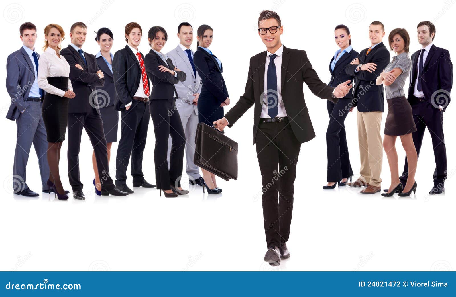 Leader Walking with Briefcase in His Hand Stock Photo - Image of ...