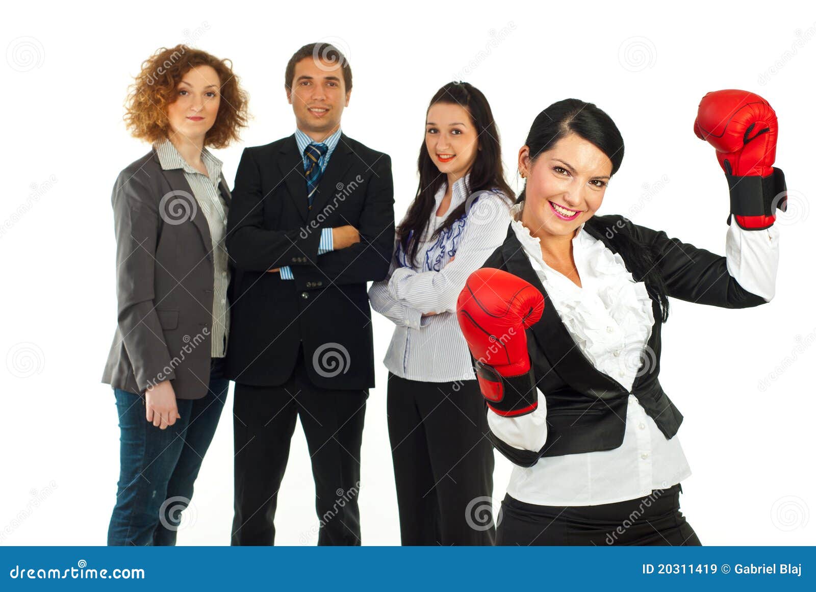 Leader Woman and Her Teamwork Stock Image - Image of executives, office ...