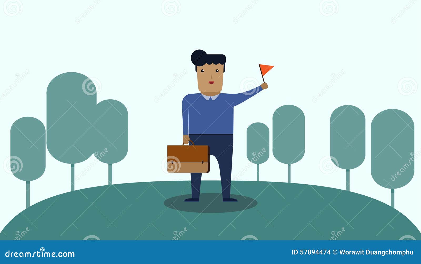 Leader worker stock vector. Illustration of together - 57894474