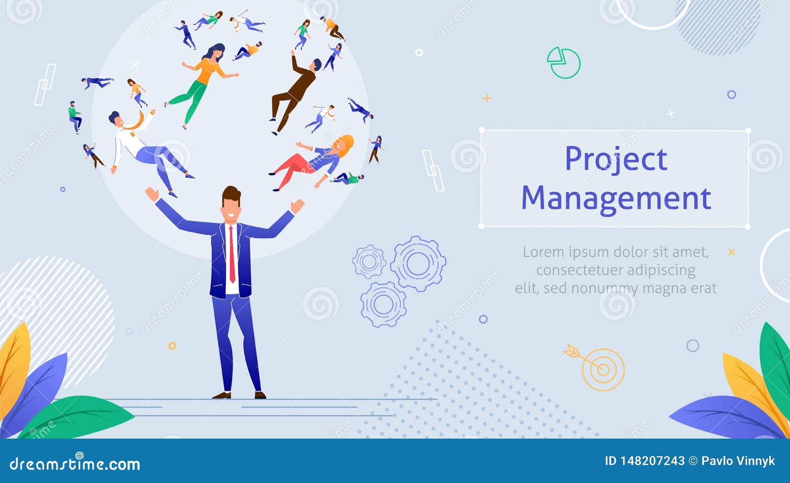 Leader of Working Group Juggling with People. Stock Vector ...