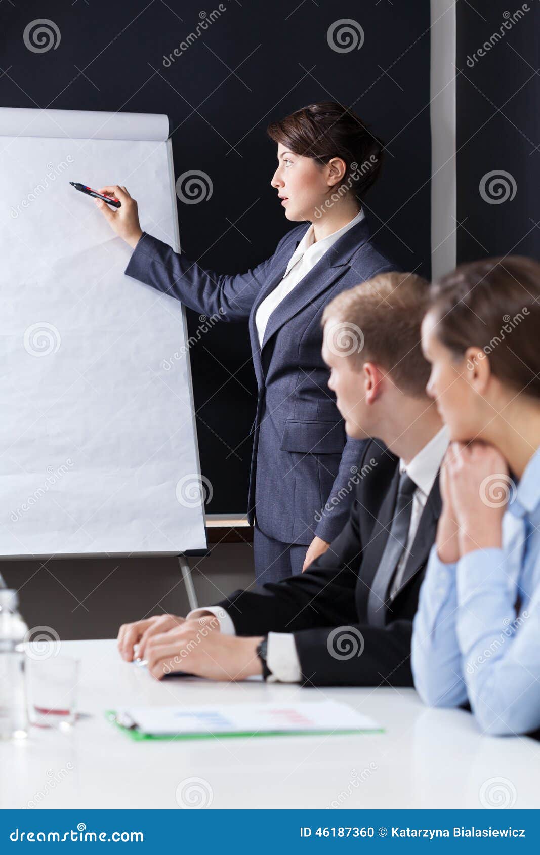 Leader Writing on the Board Stock Photo - Image of inside, assistant ...