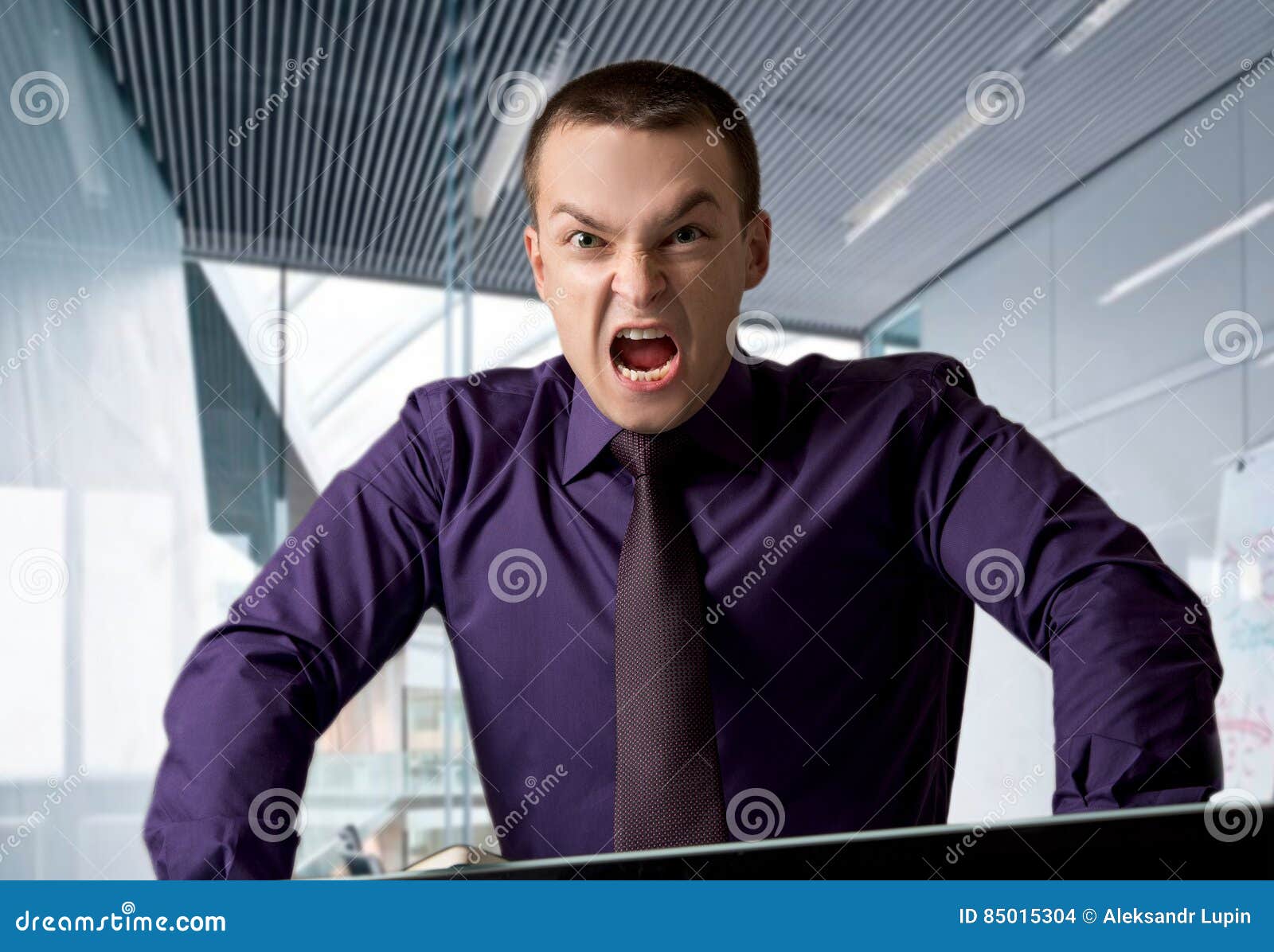 Angry Leader Yells at Subordinates Stock Photo - Image of clerk, yells ...