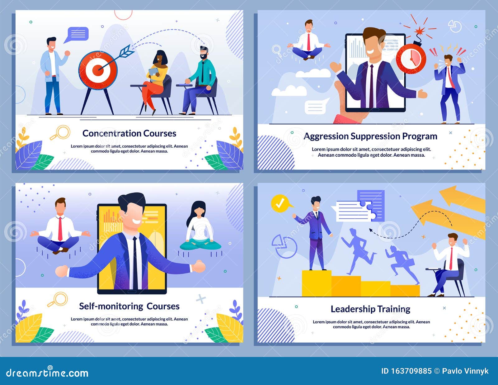 Leaders Business Training, Self-Development Set Stock Vector ...