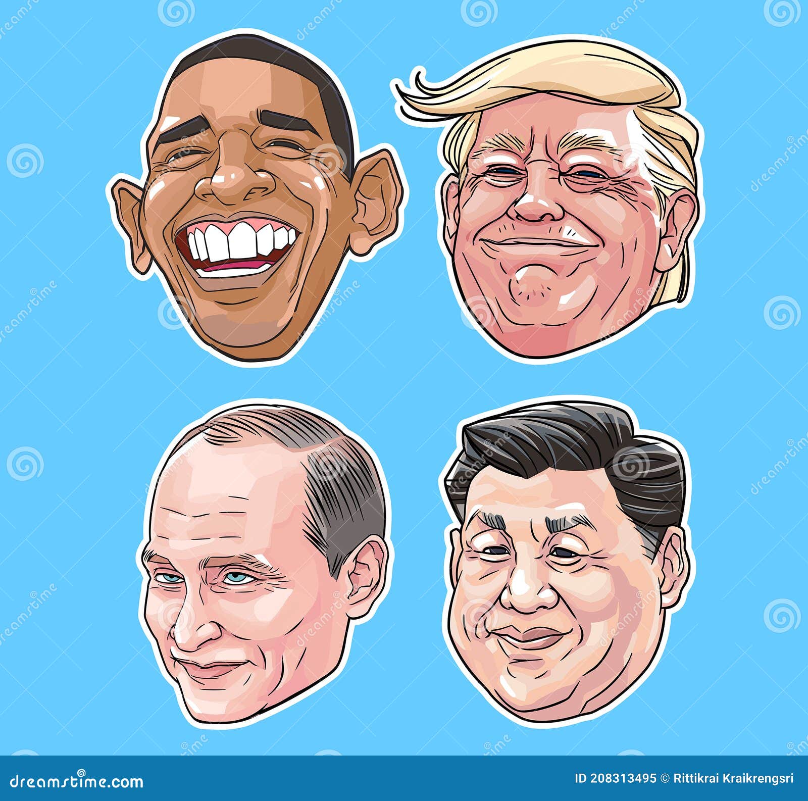 Caricature Vector of Leaders Editorial Image - Illustration of graphic ...