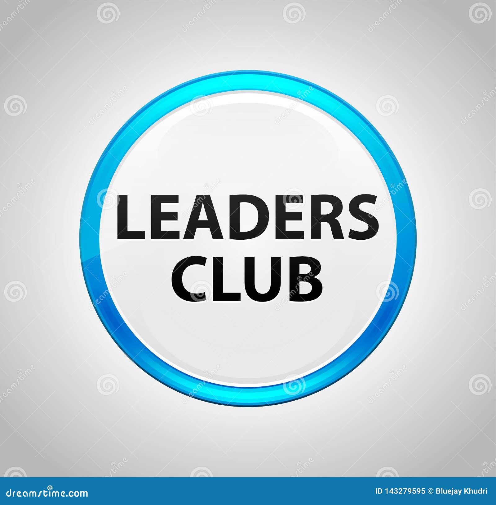 Leaders Club Round Blue Push Button Stock Illustration - Illustration ...