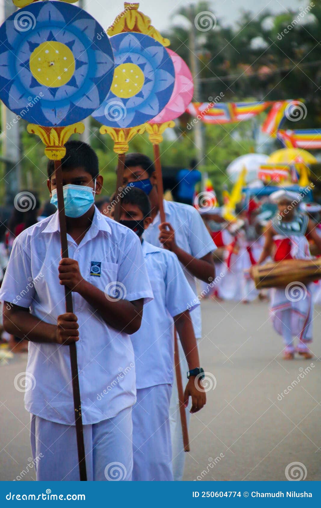 Leaders of the Sesath in a Sri Lankan Buddhist Procession. Editorial ...