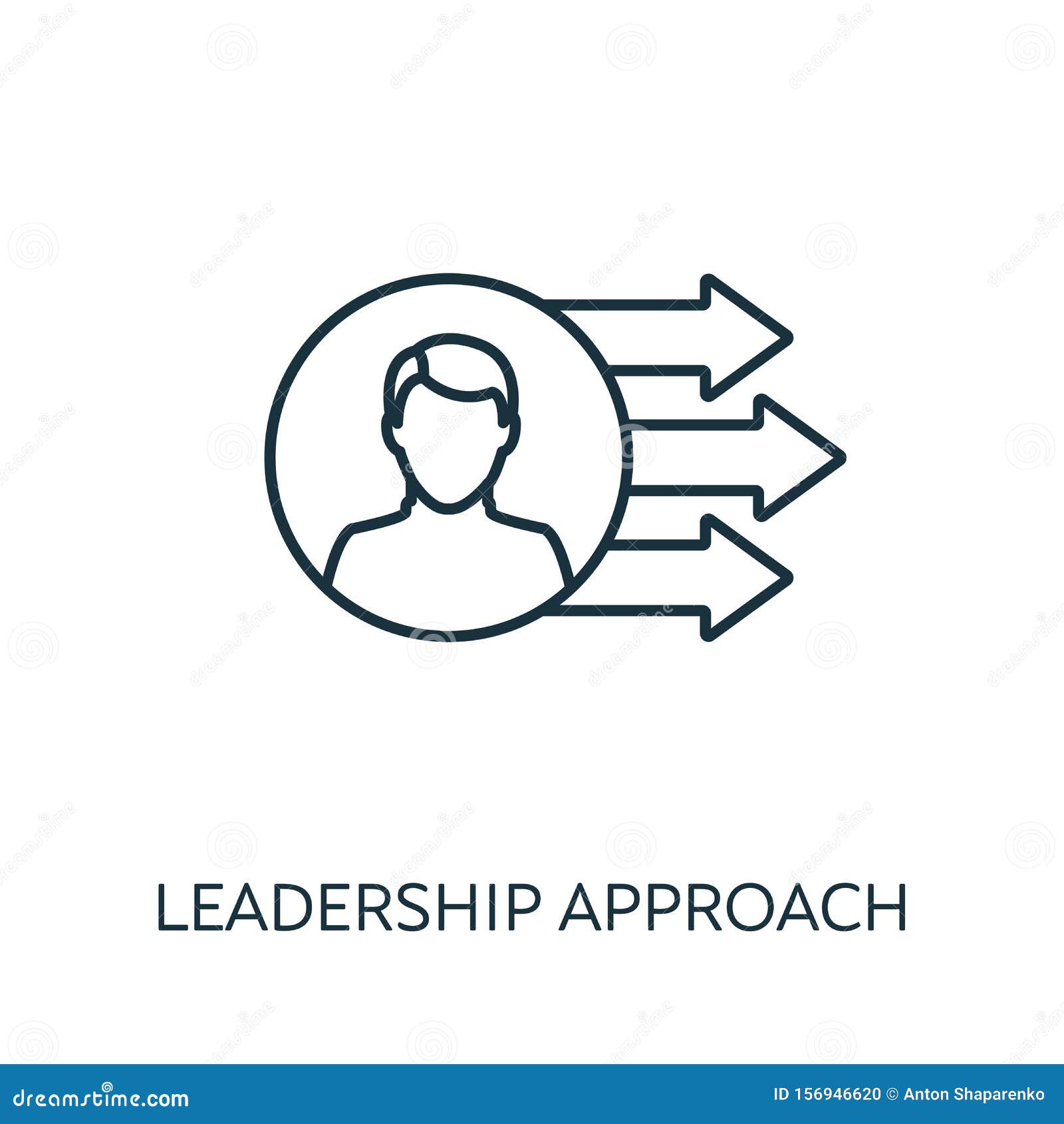 Leadership Approach Icon, Black Vector Sign With Editable Strokes ...