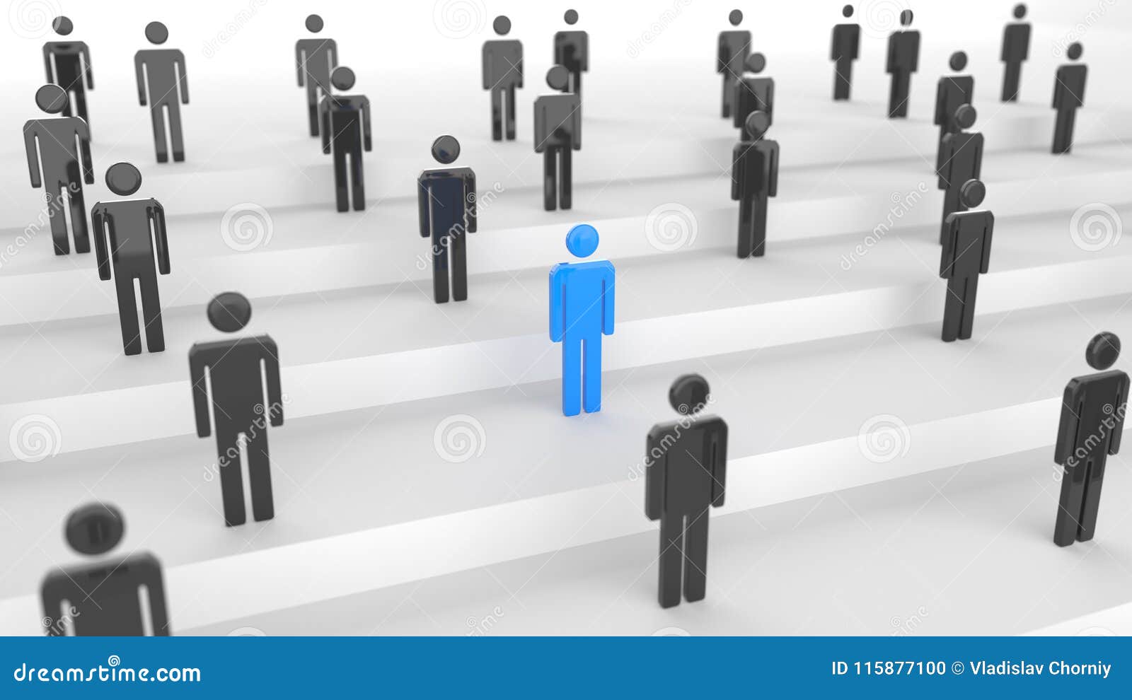 Blue leader man stock illustration. Illustration of blurred - 115877100