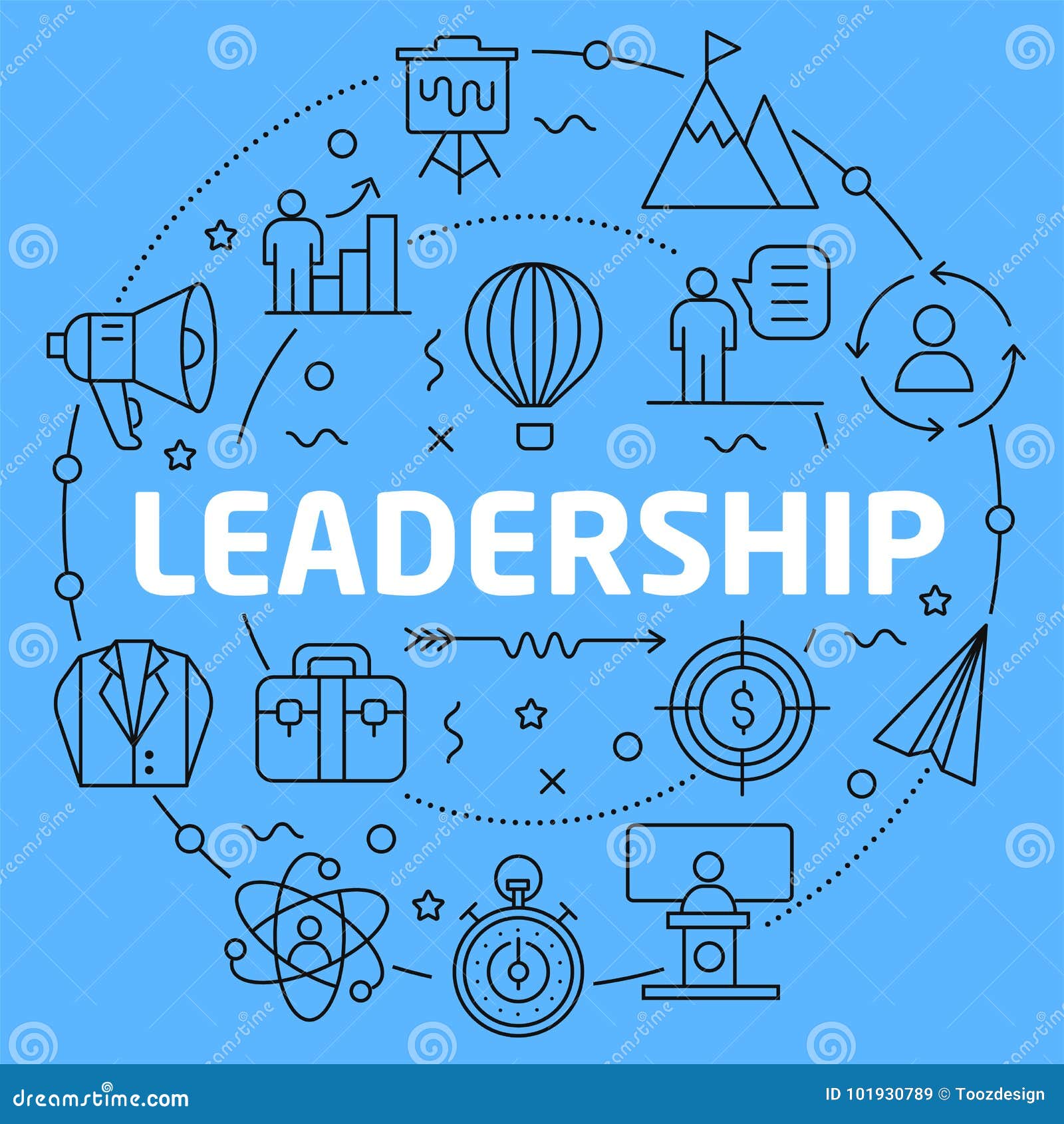 Leadership Blue Lines Illustration for Presentation Stock Vector ...