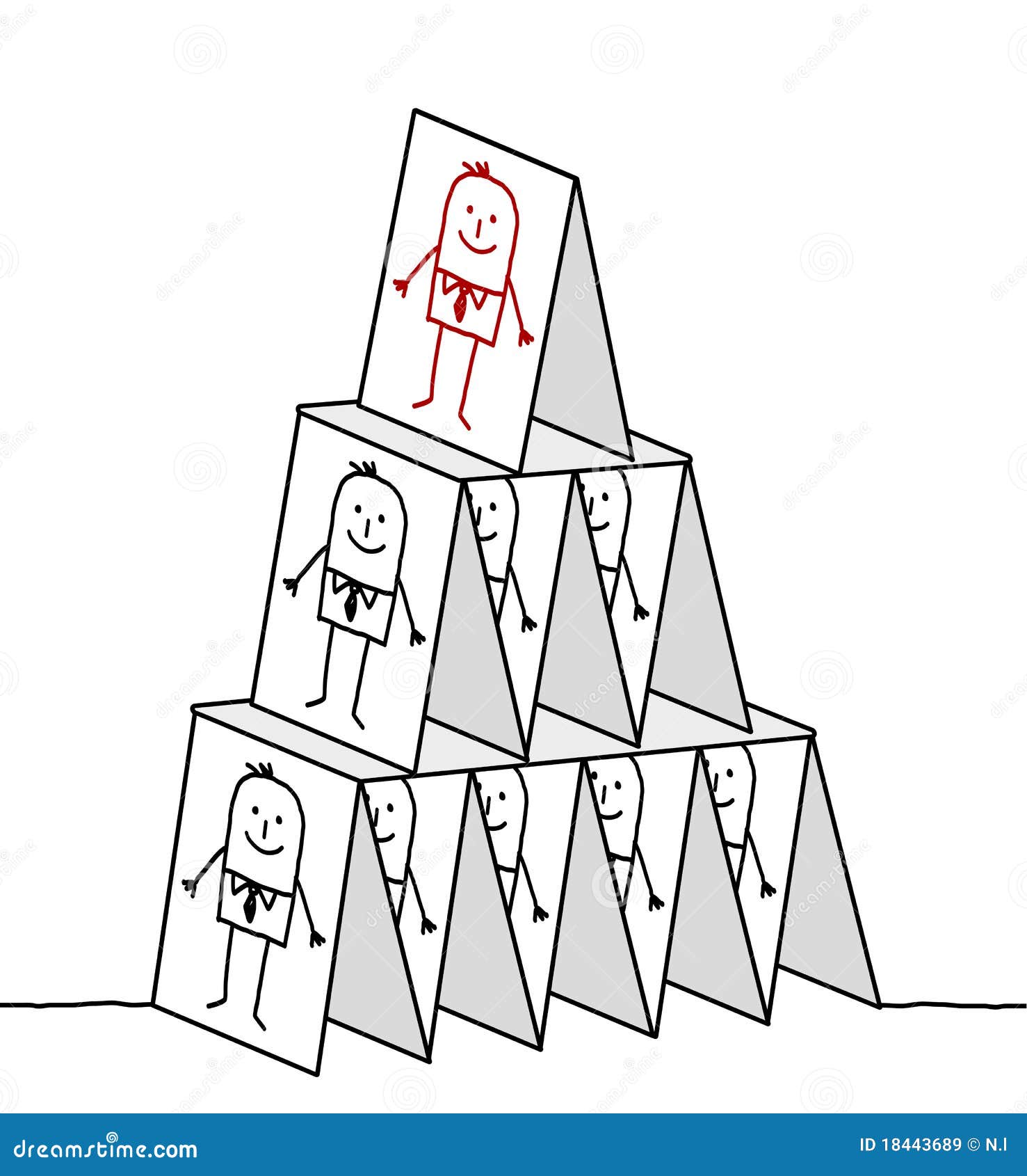 Leadership Cards Pyramid Stock Illustrations – 16 Leadership Cards ...